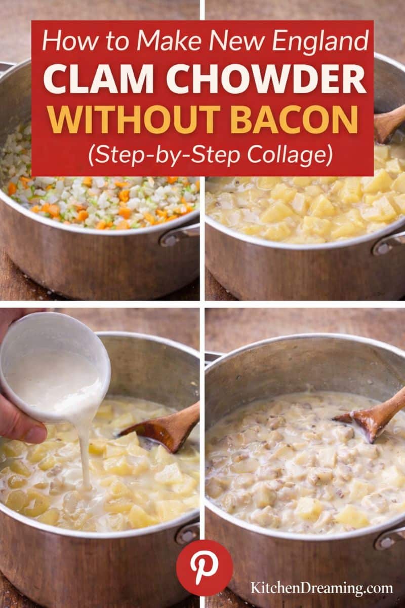 Creamy New England Clam Chowder Without Bacon (Classic Flavor, Ready in ...