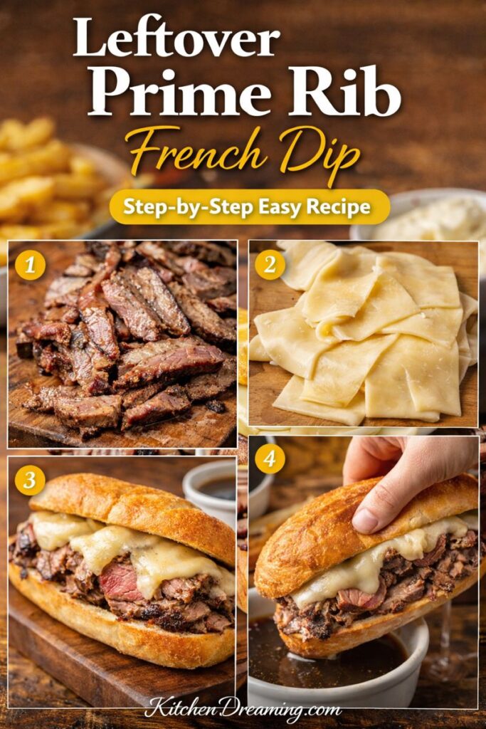 Easy Leftover Prime Rib French Dip Sandwich | Kitchen Dreaming