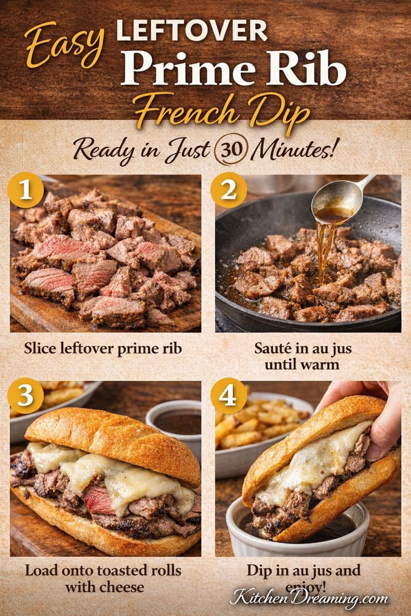 Easy Leftover Prime Rib French Dip Sandwich | Kitchen Dreaming
