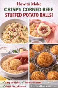 Corned Beef Stuffed Potato Balls Recipe | Kitchen Dreaming